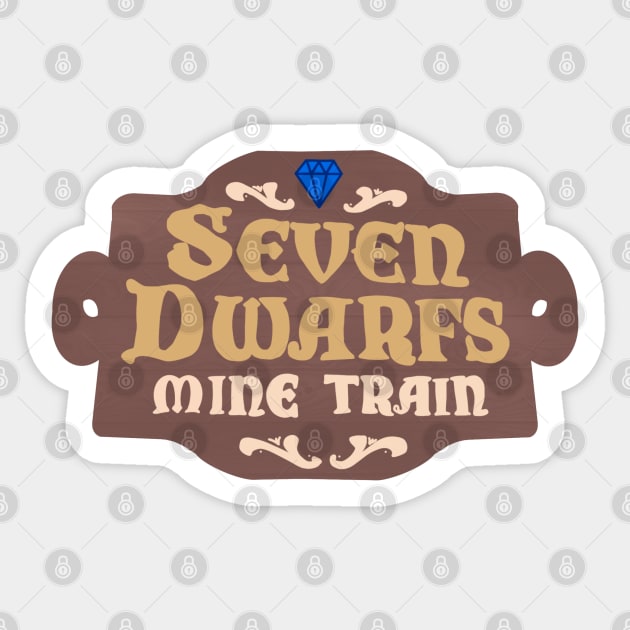 Seven dwarfs mine train - Snow White - Sticker | TeePublic
