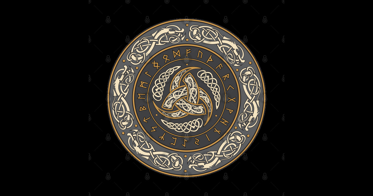 Horns of Odin Norse Triskelion with Runes - Triskelion - Sticker ...