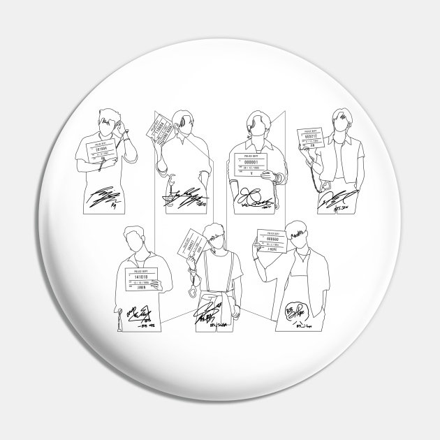 BTS Member Sketch Line Art Fanmade Merch & Accessories - Bts Merch ...