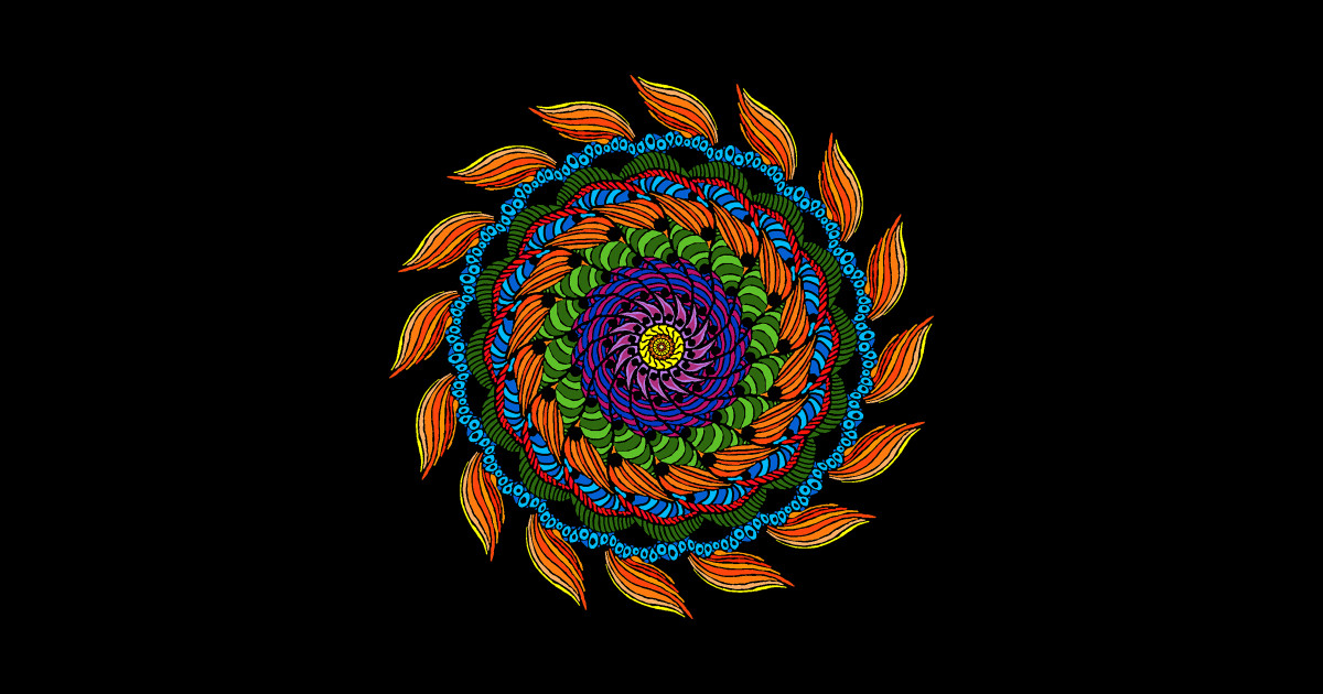 Fire Mandala - Mandala - Sticker | TeePublic