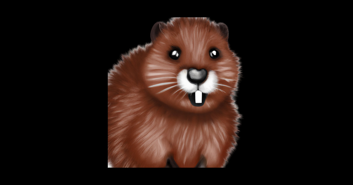 Cute Beaver Drawing - Beaver - Sticker | TeePublic