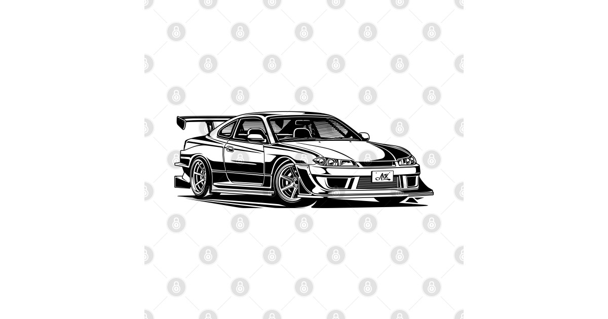 EUROBEAT INTENSIFIES - SILVIA S15 full-body version - Silvia S15 - T-Shirt | TeePublic