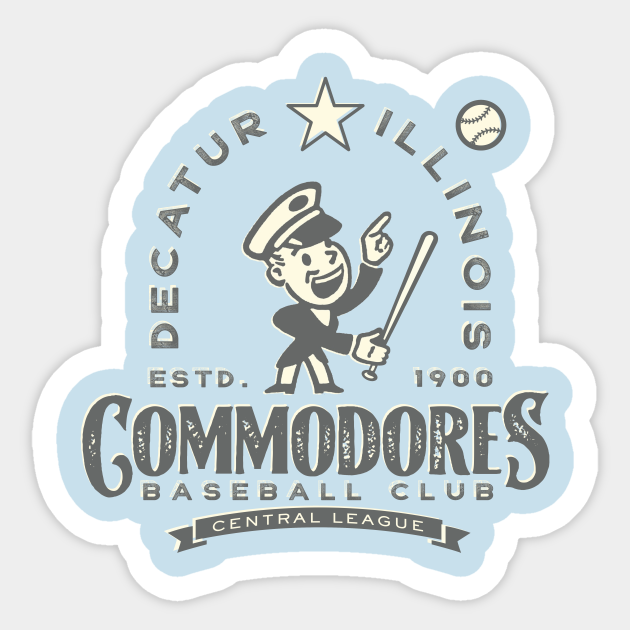Decatur Illinois Commodores - Minor League Baseball - Sticker | TeePublic