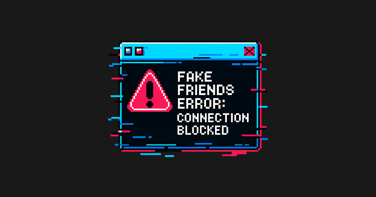 Glitch Aesthetic Fake Friends Error - Aesthetic - T-Shirt | TeePublic
