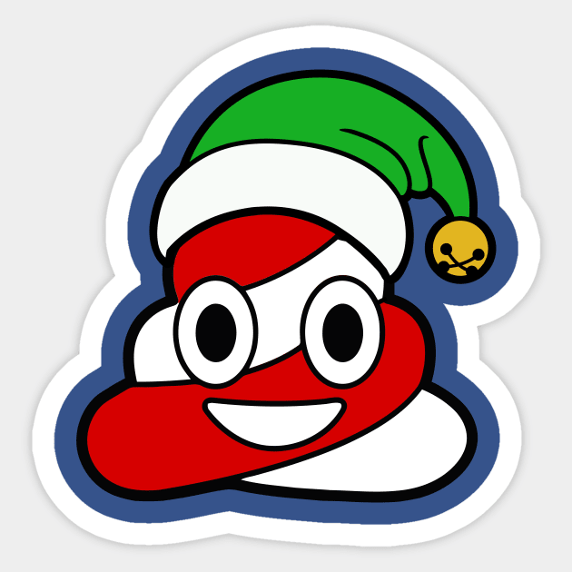 Elf Poop Emoji - Christmas - Sticker | TeePublic