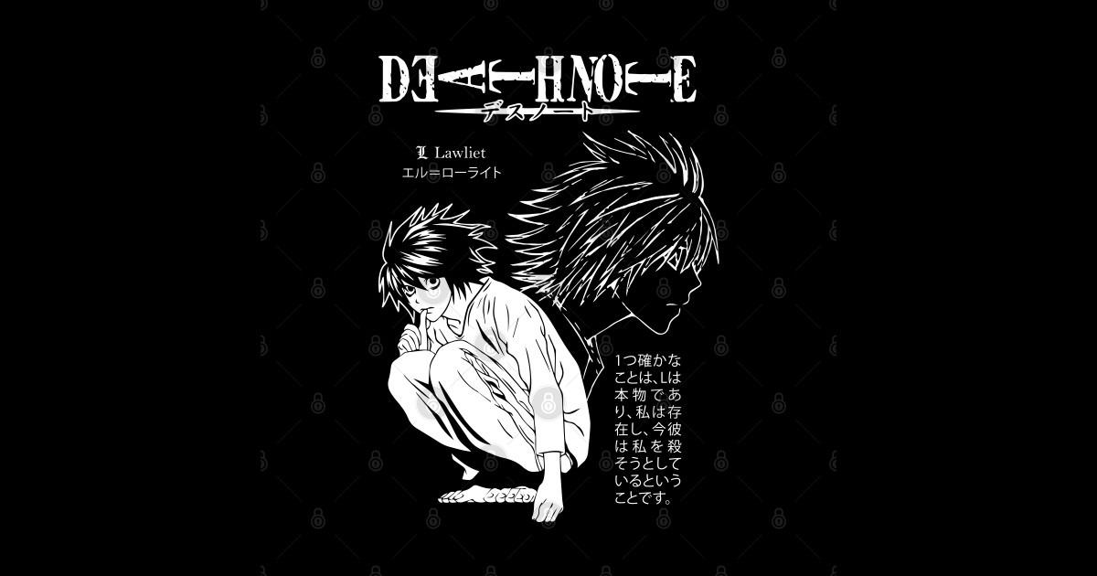 L Lawlet - Note - Death Note - Sticker | TeePublic
