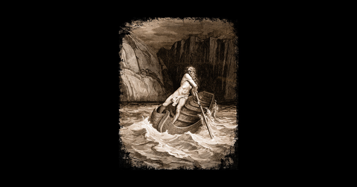 Charon by Gustave Doré Vintage Art Print - Charon - Sticker | TeePublic