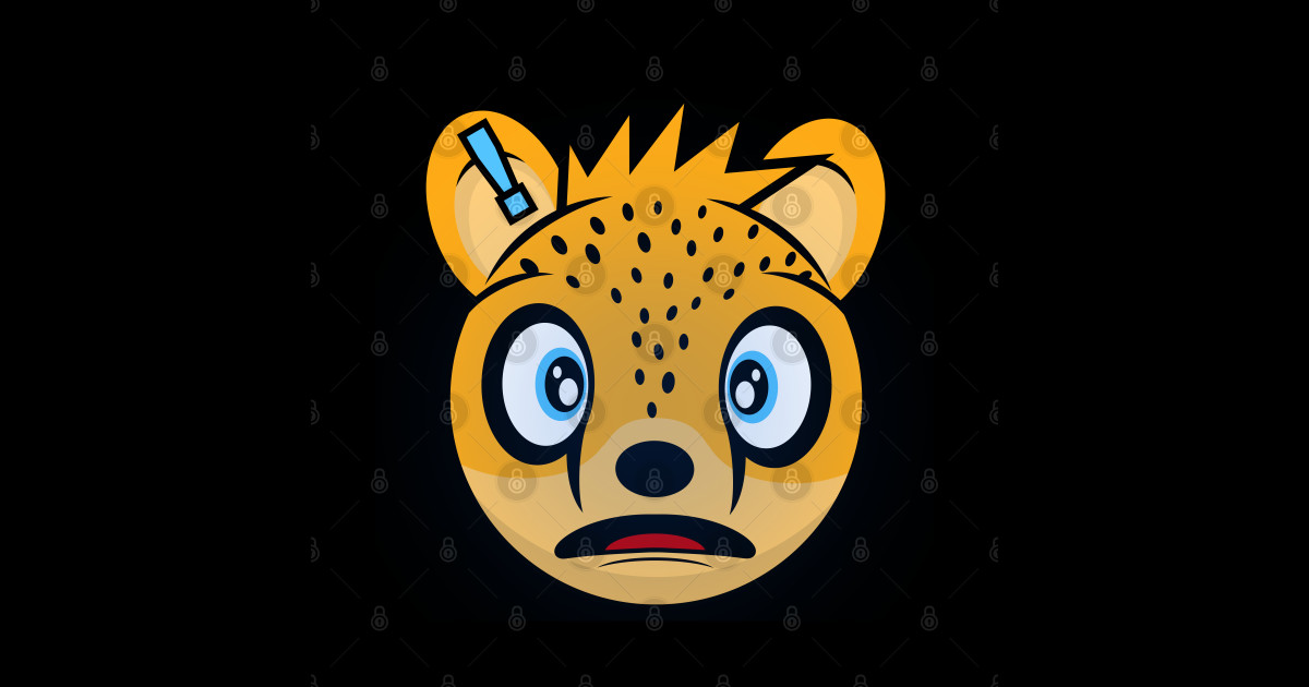 Shocked Cheetah William - Moulemote - Sticker | TeePublic
