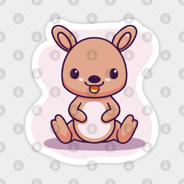 Cute baby kangaroo kawaii - Kangaroo - Magnet | TeePublic