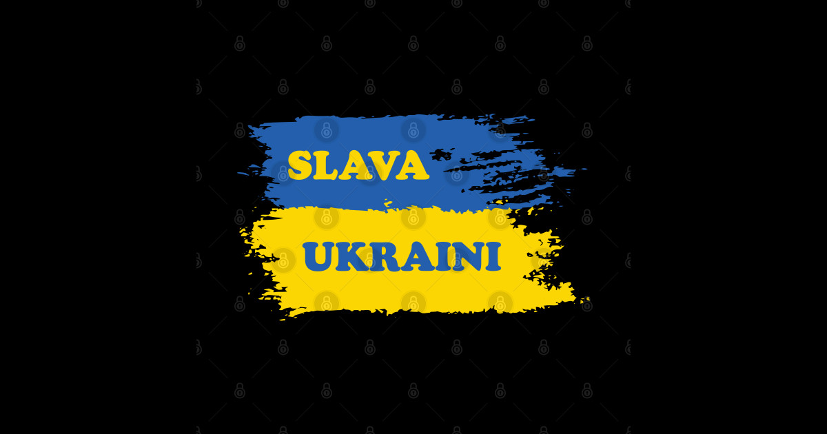 Slava Ukraini On Ukrainian Flag Vintage v5 - Slava Ukraini - Posters ...