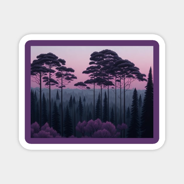 Ash Pink Forest View #1 - Nature Artwork - Magnet | TeePublic