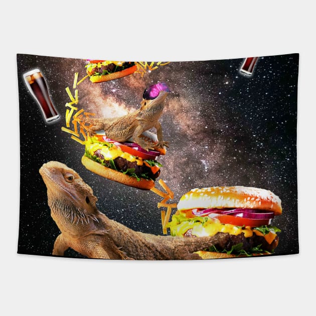 Galaxy Bearded Dragon On Burger - Space Cheeseburger Lizard - Galaxy ...