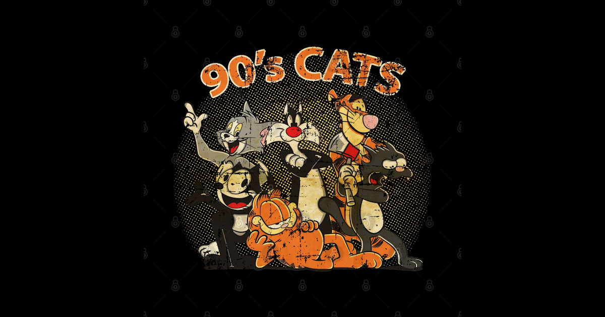 90's Cats - 90s - Sticker | TeePublic