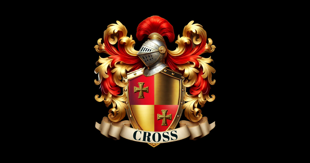 Cross Family Crest Coat of Arms | Historic Heraldry Print | Surname ...