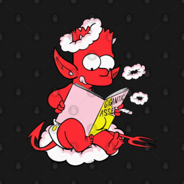 Simpsons Bart Simpson Devil Reading - Simpsons - T-Shirt | TeePublic