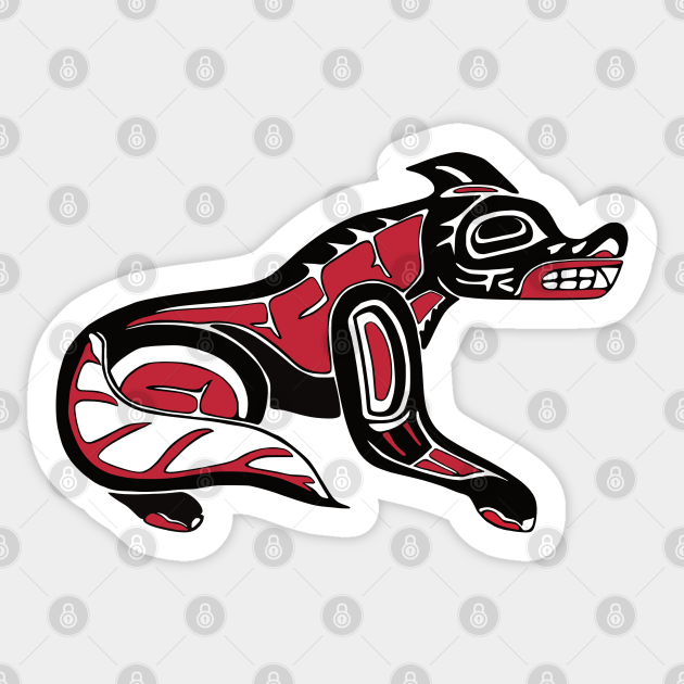 Pacific Northwest Coast Native Haida Wolf - Haida Art - Sticker | TeePublic