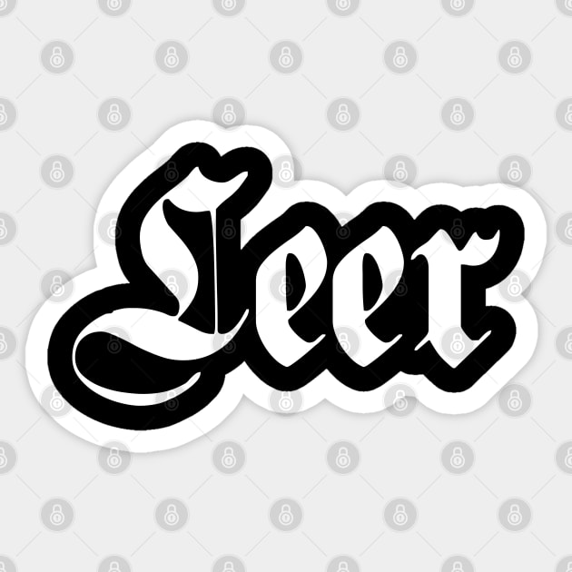 Leer written with gothic font - Leer - Sticker | TeePublic
