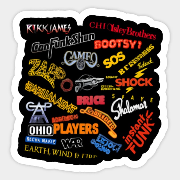 Funk Legends Collage - Funk Music Legends - Sticker | TeePublic