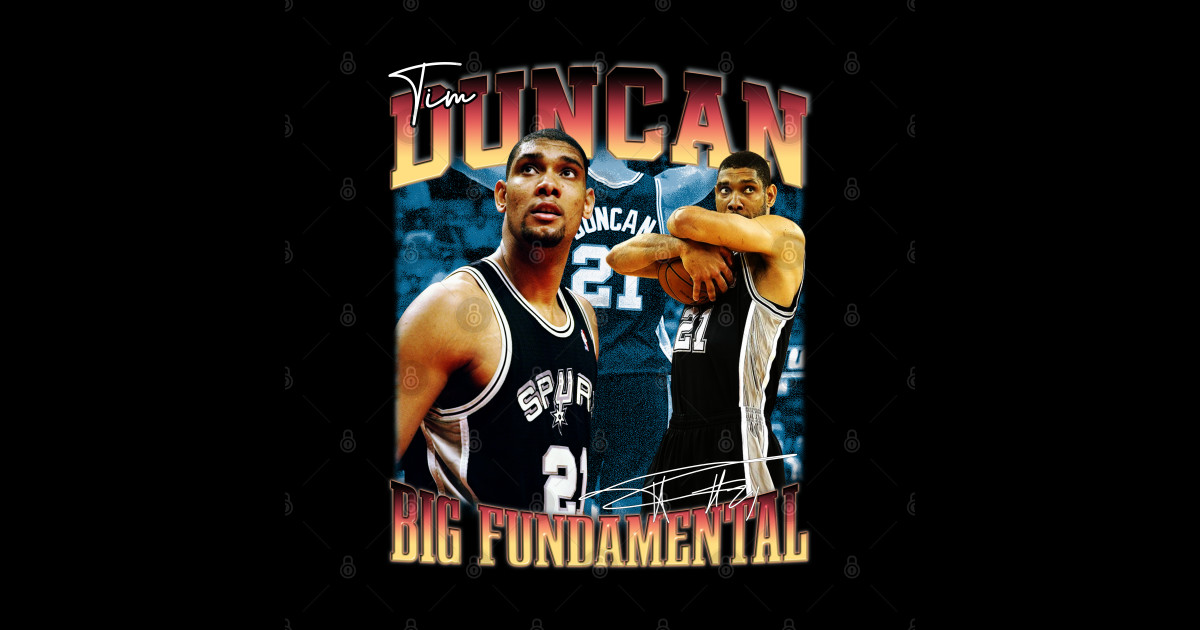 Tim Duncan The Big Fundamental Basketball Signature Vintage Retro 80s ...