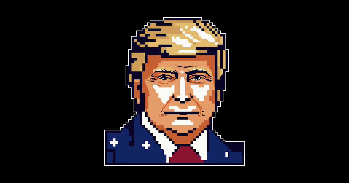 Donald Trump Pixel art - Donald Trump - Sticker | TeePublic