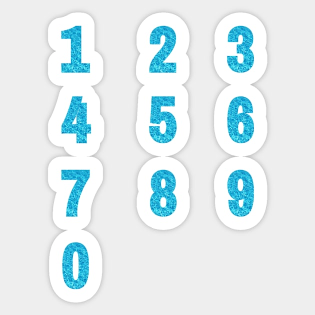 Blue Waves Pattern Numberblocks For Kids - Numberblocks - Sticker ...