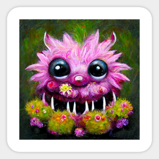 Cute plant monster painting - Plant Monster - Sticker | TeePublic