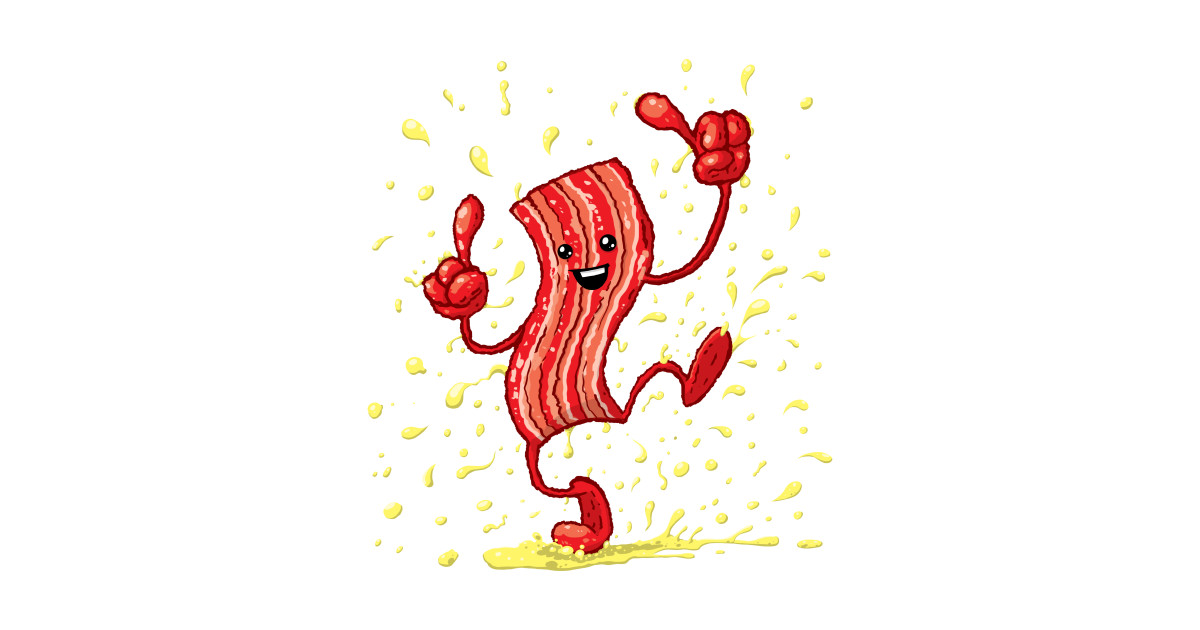 Dancing Bacon - Cartoon - Long Sleeve T-Shirt | TeePublic