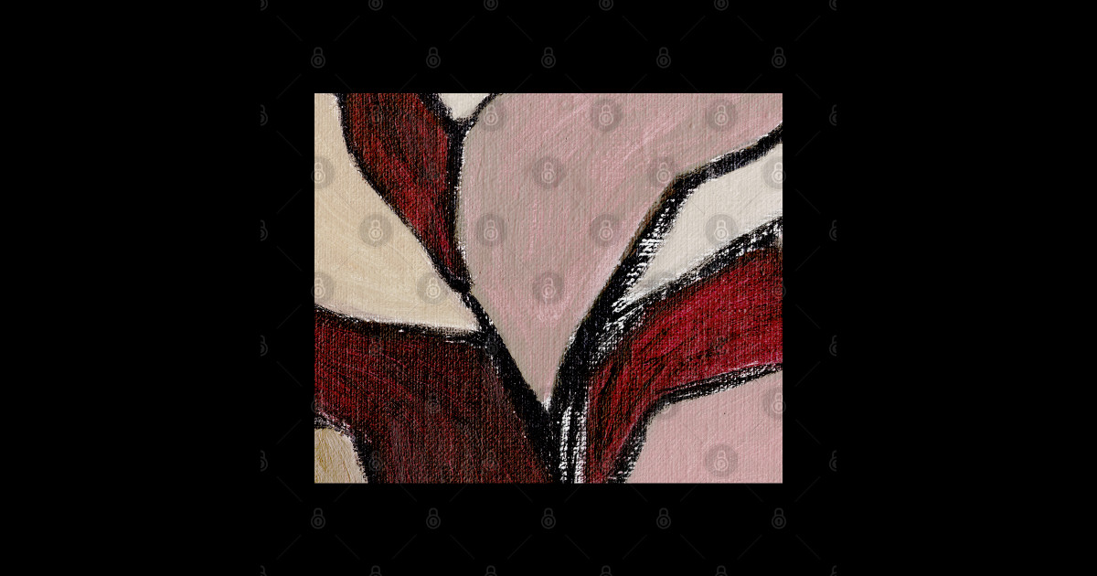 Rose Bordeaux Beige Abstract Art - Abstract - Sticker | TeePublic