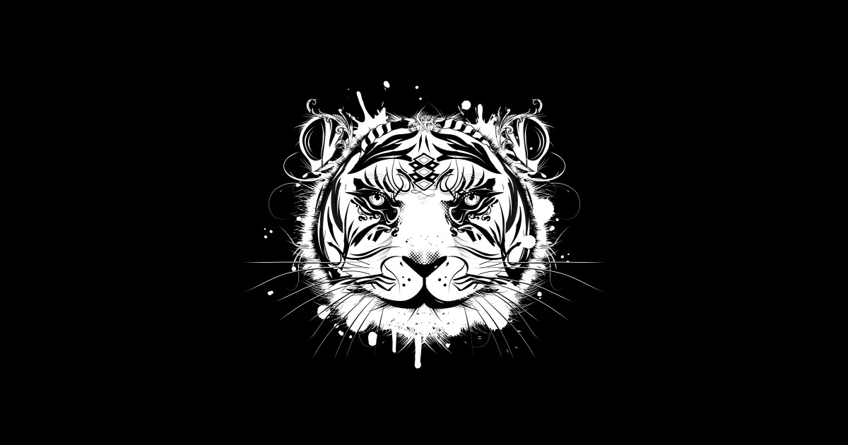 Head of a white tiger - Head - Sticker | TeePublic