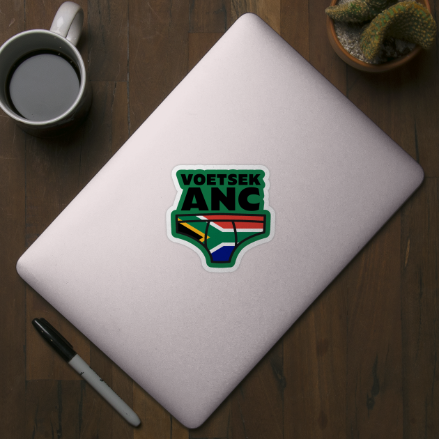Voetsek ANC Springbok pants - Anc - Sticker | TeePublic