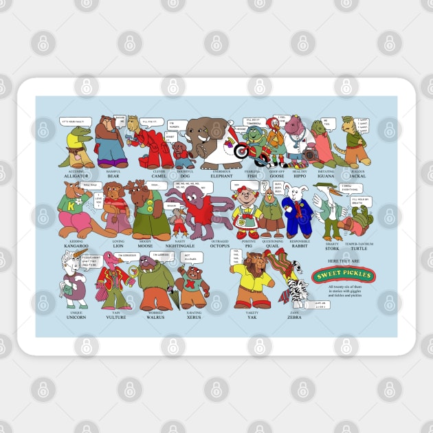 Sweet Pickles Characters - Books - Sticker | TeePublic