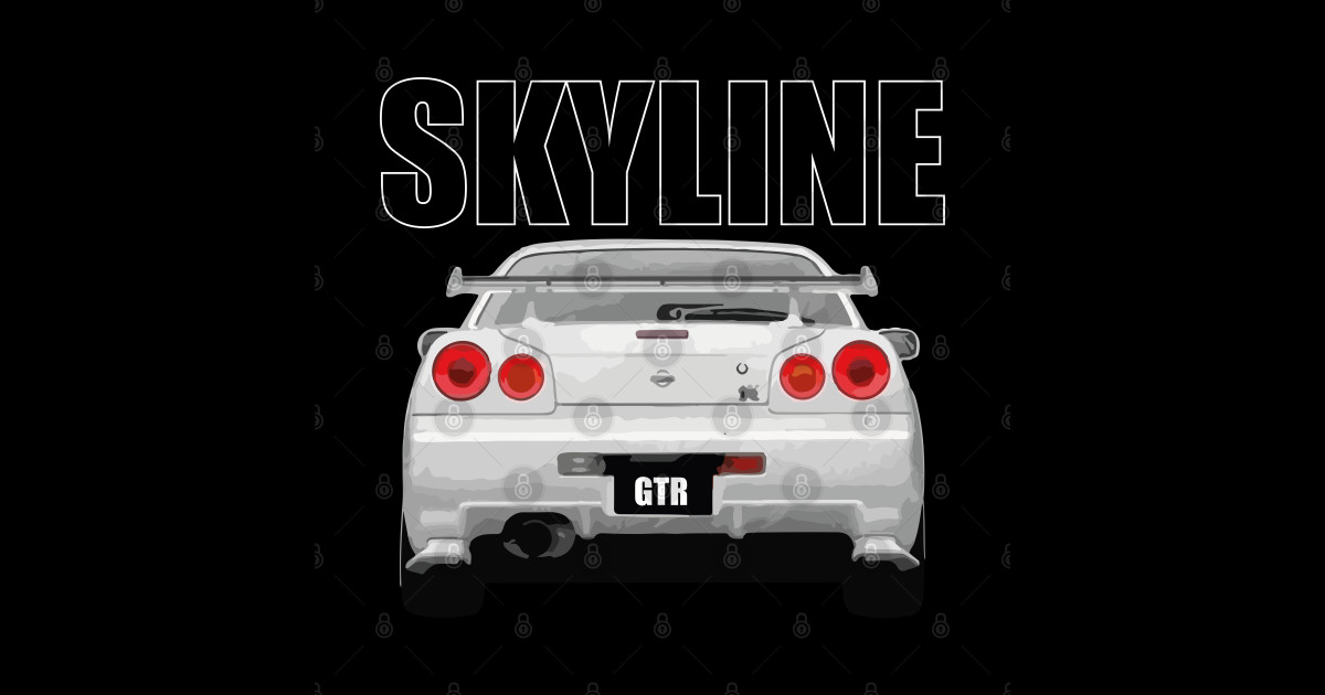 Nissan skyline R34 - Car - Sticker | TeePublic