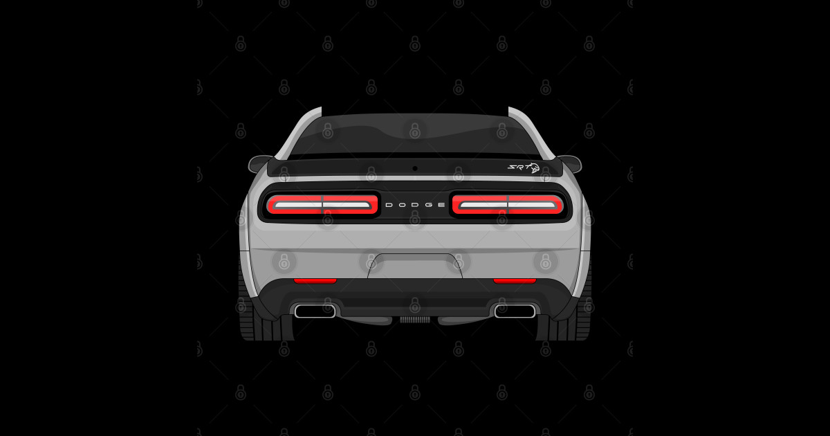 HELLCAT REAR GREY - Dodge Hellcat Challenger - Sticker | TeePublic