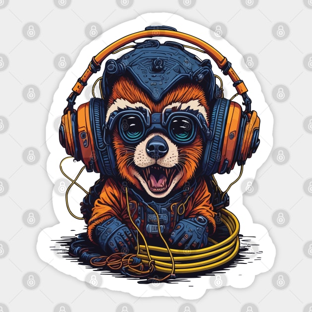 Funny Racoon Wearing Headphones, Dj Music Racoon Lover - Funny Racoon ...