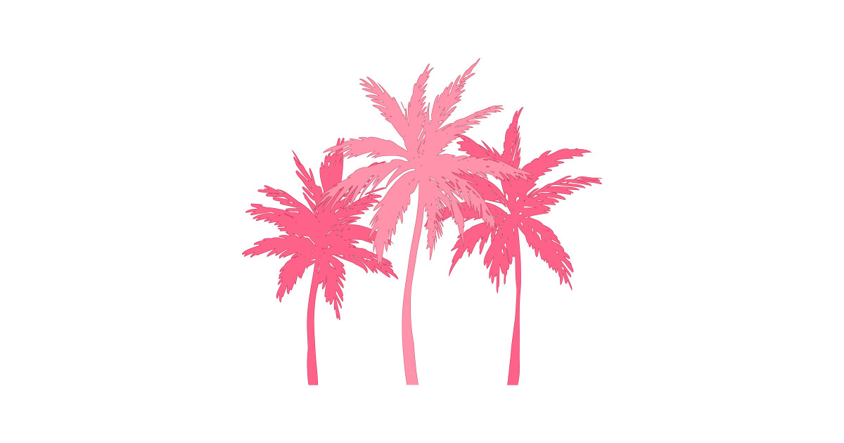 Cute pink palm trees - Palm Trees - T-Shirt | TeePublic