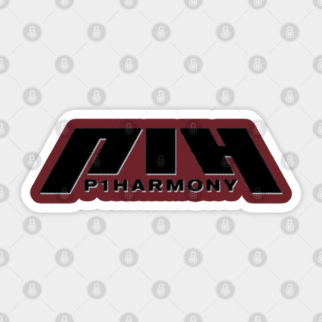 P1HARMONY Logo Halftone - P1harmony - Sticker | TeePublic