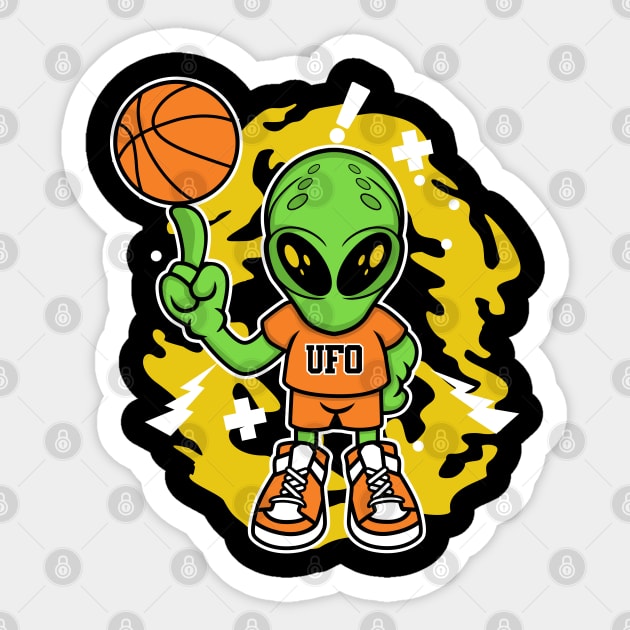 ALIEN BASKETBALL PLAYER - Basketball Player - Sticker | TeePublic