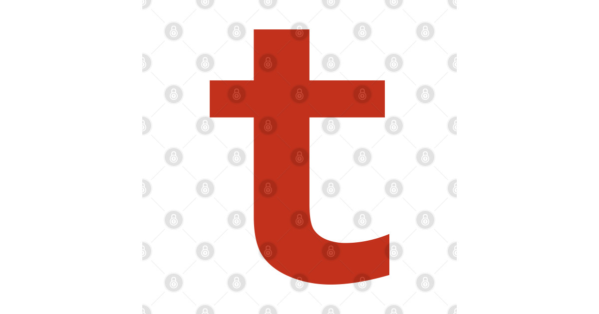 Letter t in Red Text Minimal Typography - Letter T - T-Shirt | TeePublic