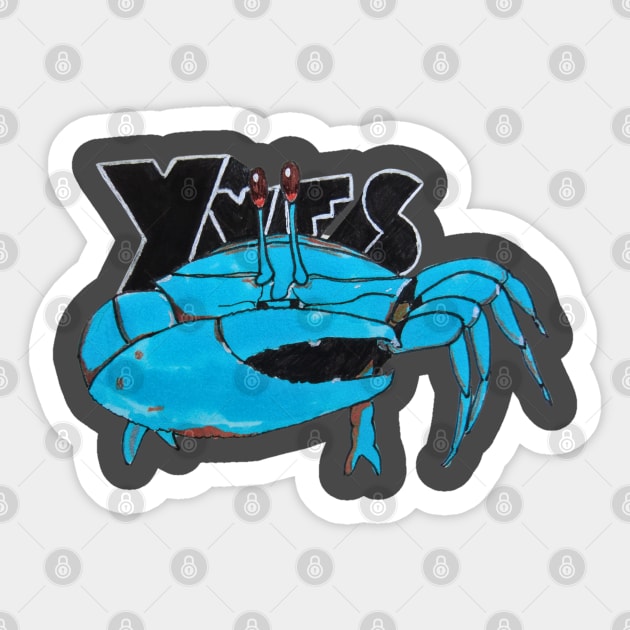 Yves - Hand design - Crab - Sticker | TeePublic