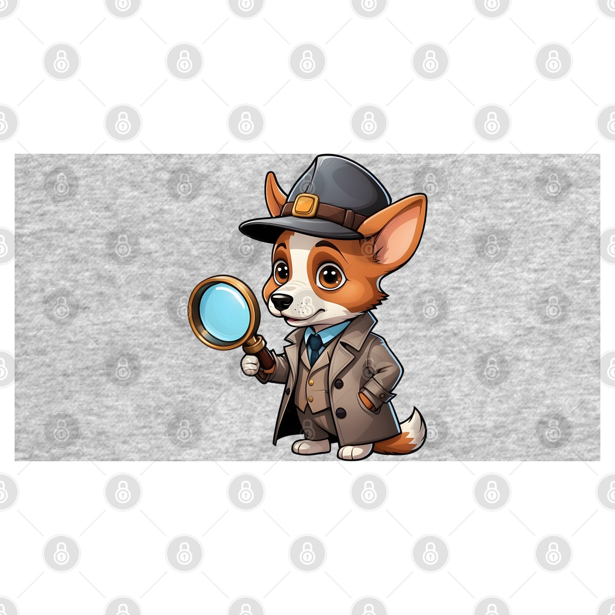 Cute Detective Dog with Magnifying Glass - Dog - T-Shirt | TeePublic