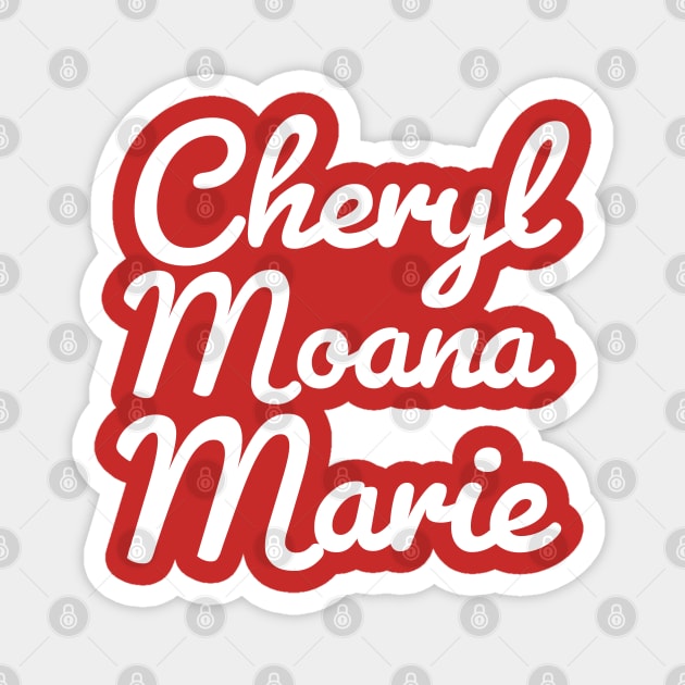 Cheryl Moana Marie Typography White Cursive Script - Typography ...