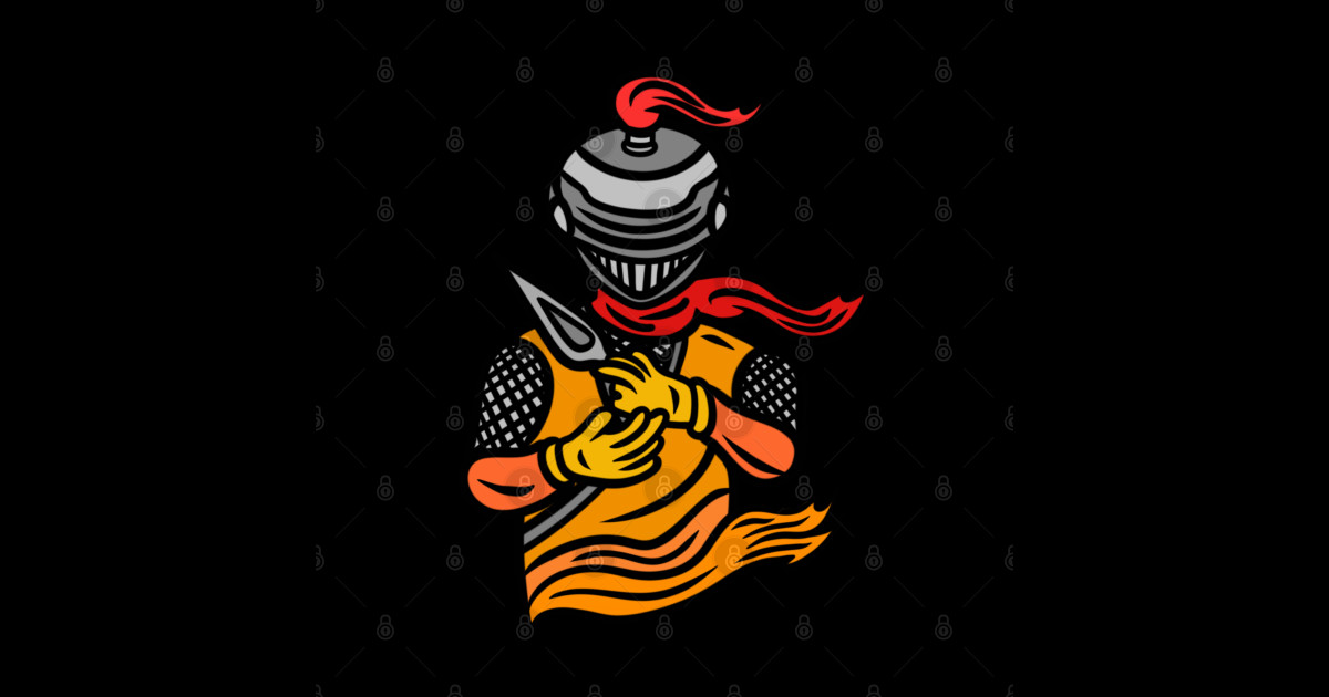 Cool cartoon knight ninja - Knight Helmet - Sticker | TeePublic