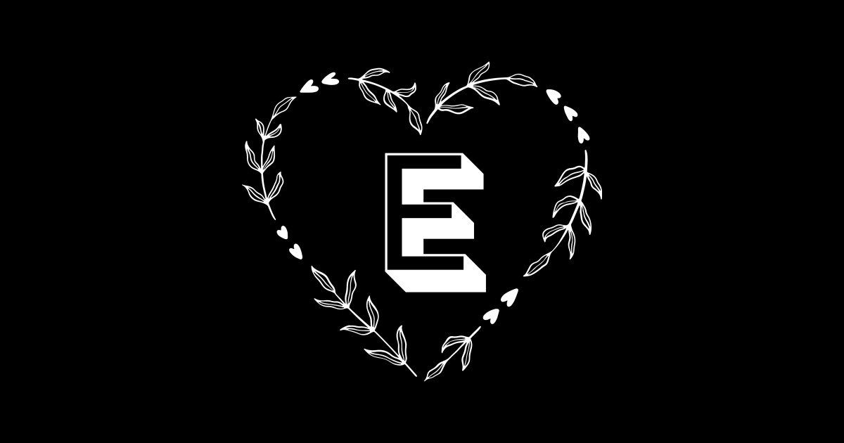 Letter E Wreath Monogram - Letter E Wreath Flower Monogram - Sticker ...