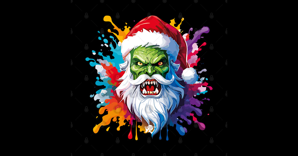 12 Zombie screaming evil Santa Claus paint color drops - Zombie Santa ...