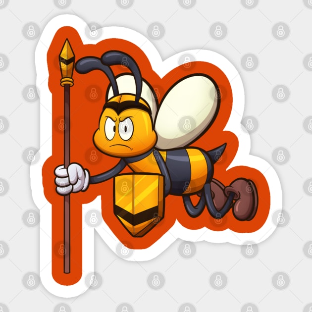 Cartoon Bee Guard - Bee Guard - Sticker | TeePublic