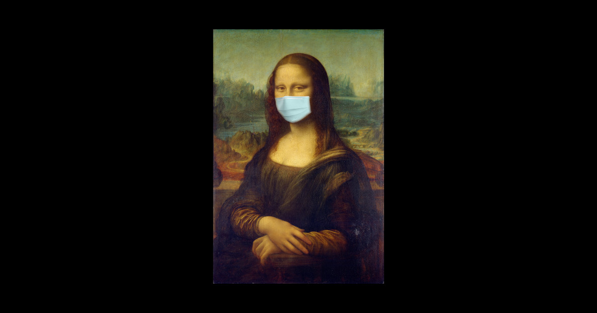 Pandemic Mask Art Mona Lisa - Covid 19 Corona Virus - Sticker | TeePublic