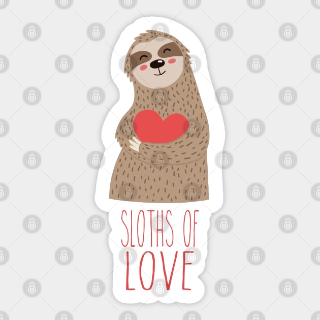 Sloths of Love - Sloth - Sticker | TeePublic