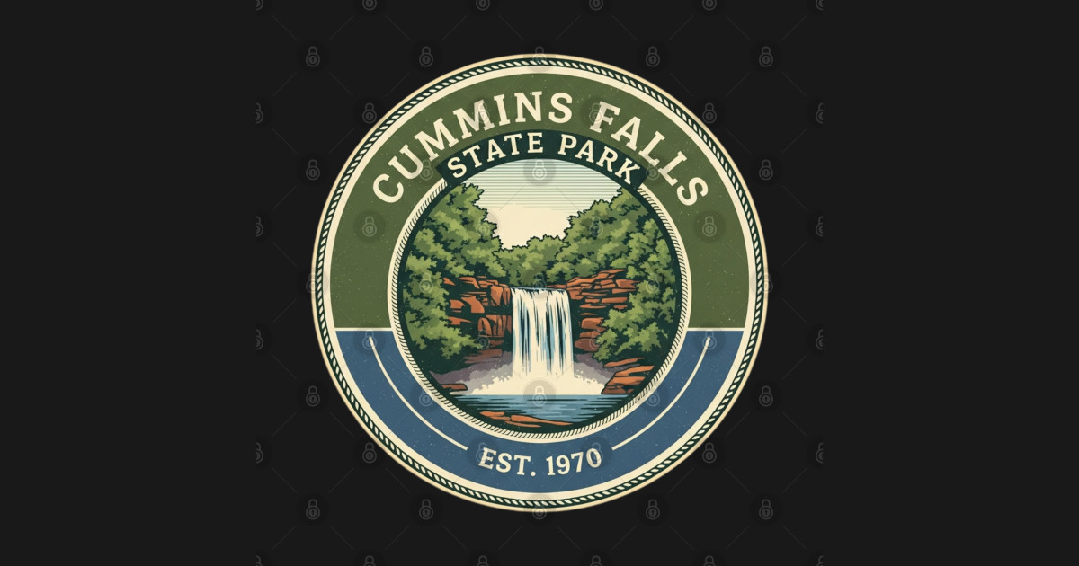 Cummins Falls State Park Tennessee Nature Travel Vintage Badge ...