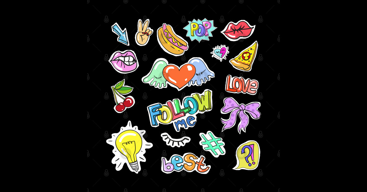 Trendy sticker collection set - Trendy Sticker Collection Set - Sticker ...