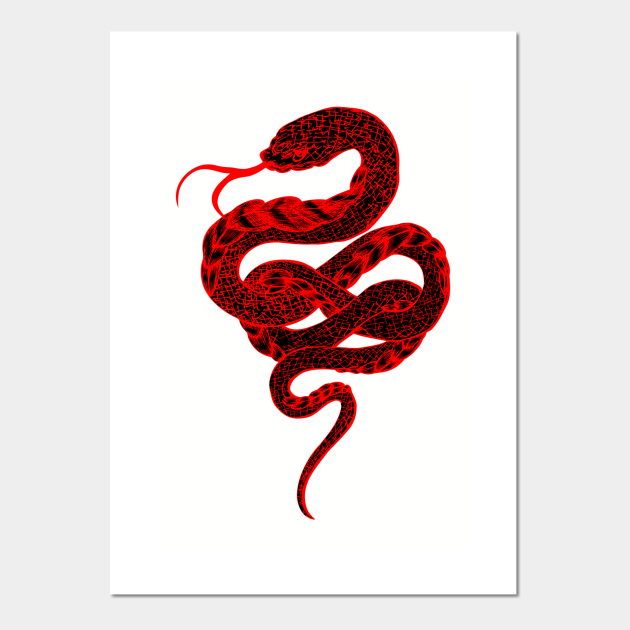 Red Serpent - Snake - Posters and Art Prints | TeePublic